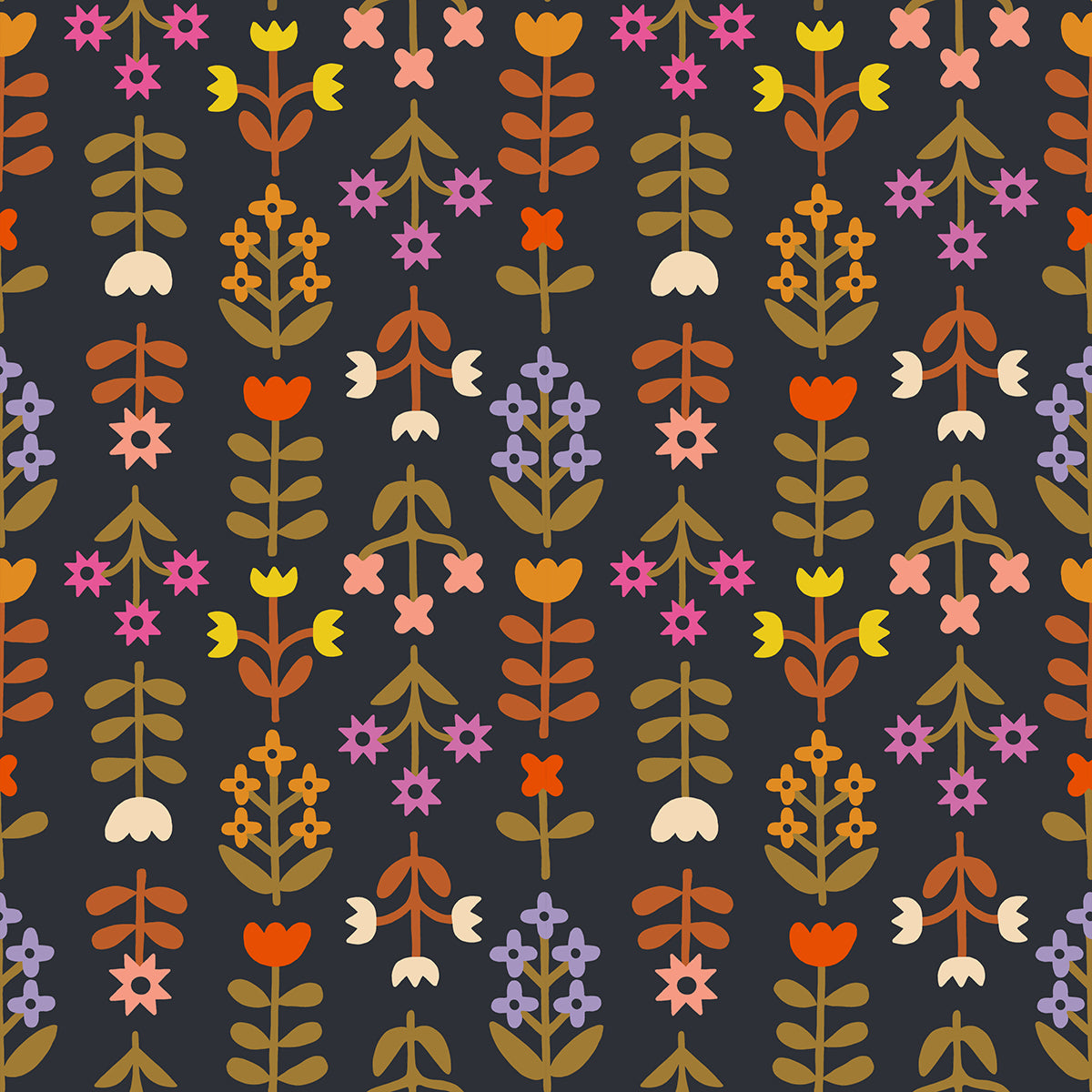 Favourite Flowers Meadow Soft Black – The Hackney Quilter